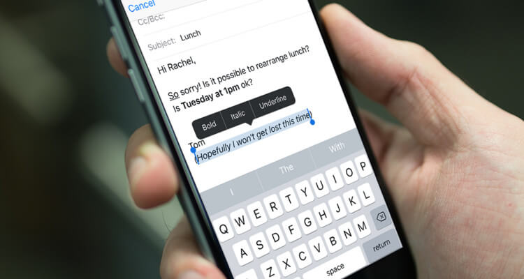 Guide: Email formatting – bold, italics and underline – iPhone Mail app ...