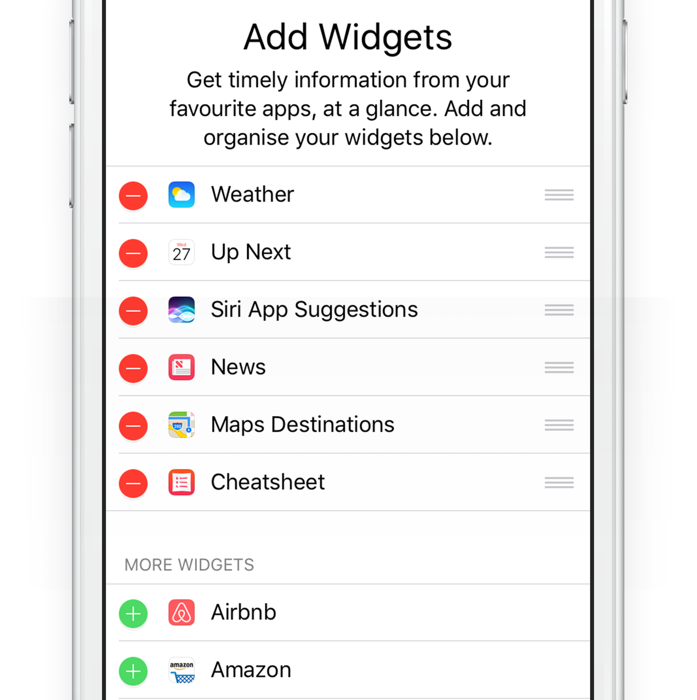 Widgets: customizing the widget view | iOS 11 Guide - TapSmart
