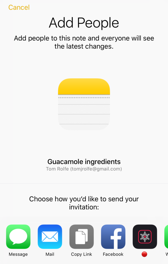 Guide: Sharing and collaboration using the iOS Notes app - TapSmart