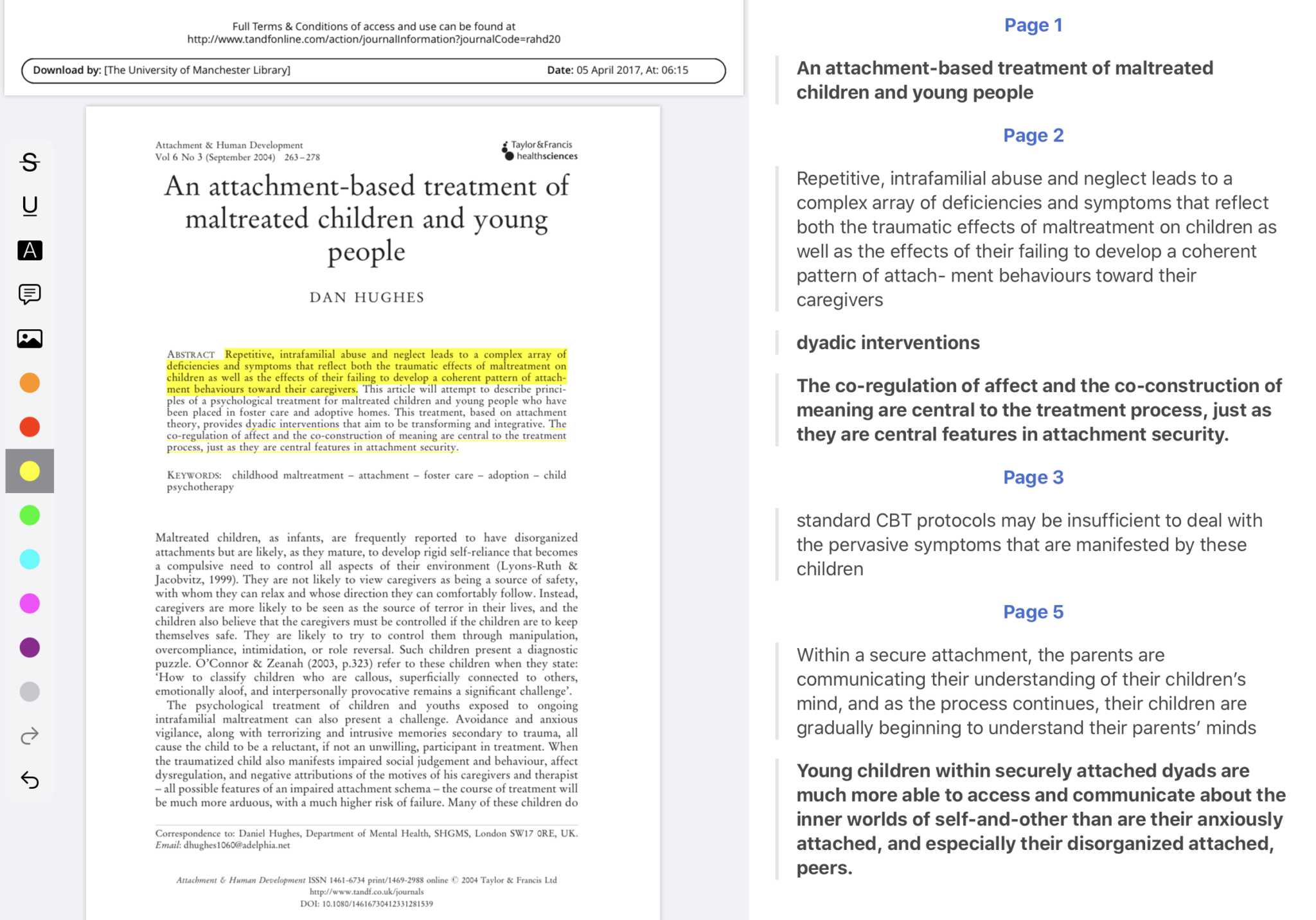 Highlights – PDF annotation app for research - TapSmart