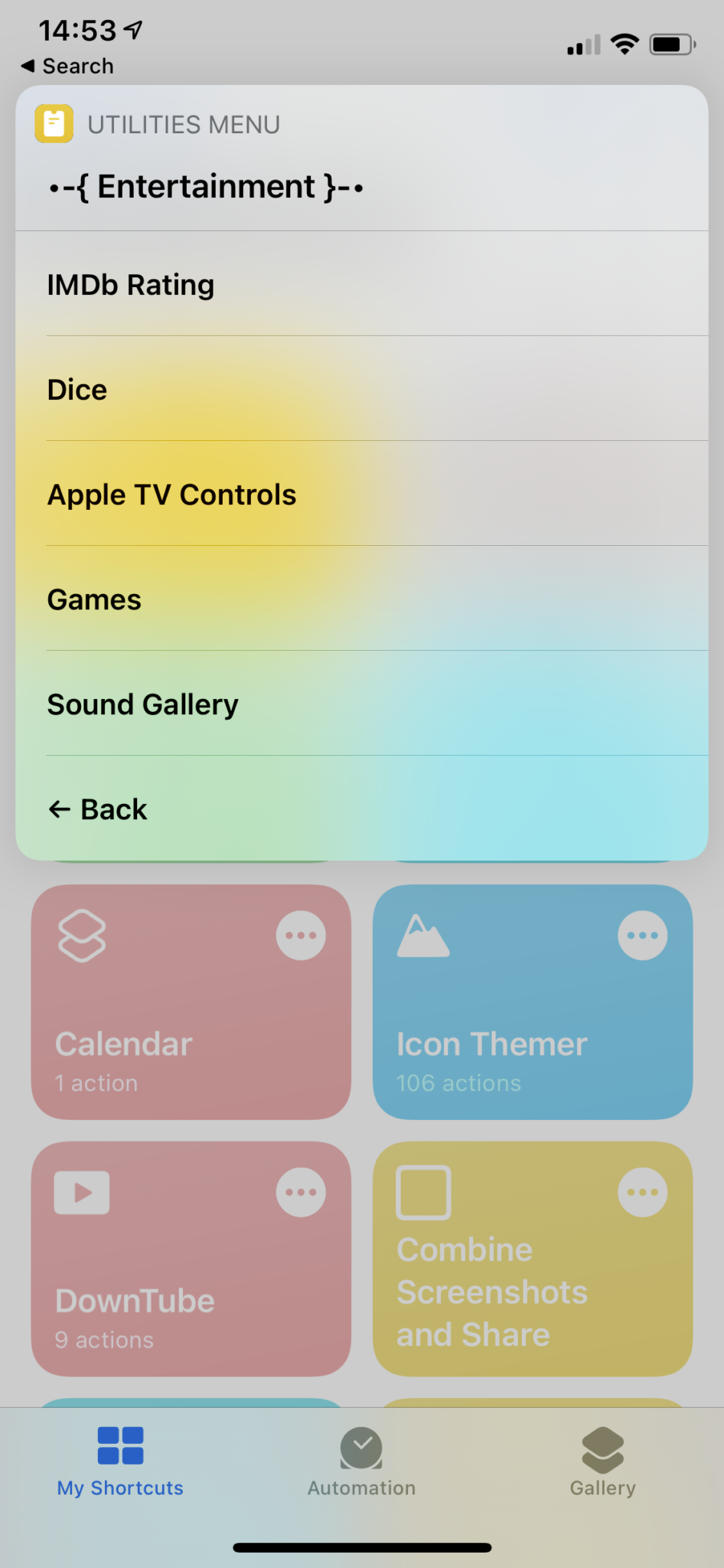 Utilities Menu – 100+ quick access iOS shortcuts - TapSmart