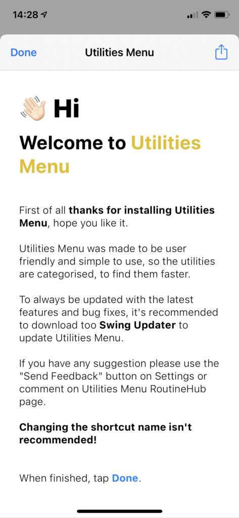 Utilities Menu – 100+ quick access iOS shortcuts - TapSmart