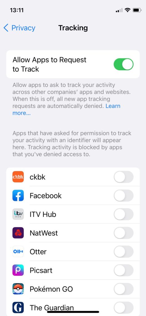 Tracking Permissions: Ask Apps Not To Track You - TapSmart