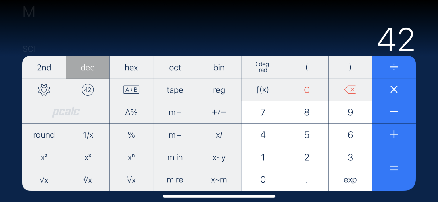 The classic app: PCalc - TapSmart