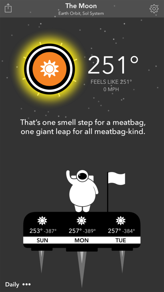 The classic app: Carrot Weather - TapSmart