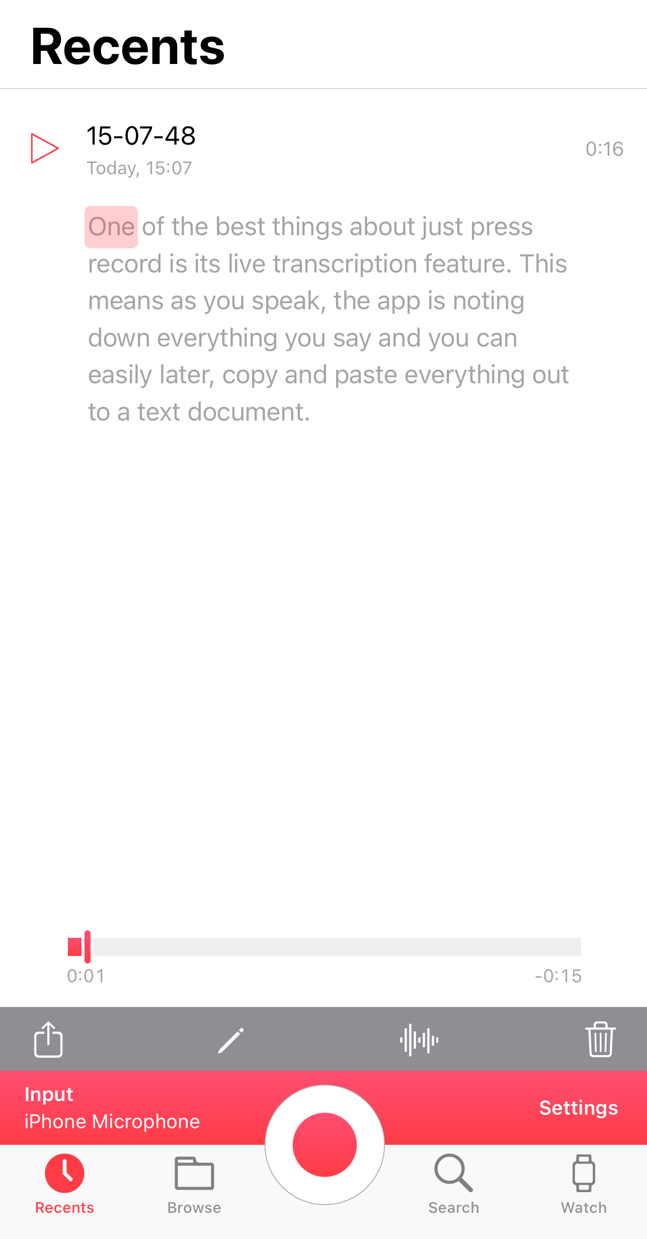 The classic app: Just Press Record - TapSmart