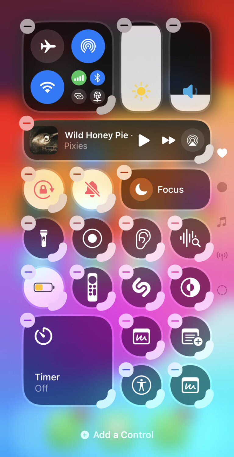How to resize and rearrange the controls in Control Center - TapSmart