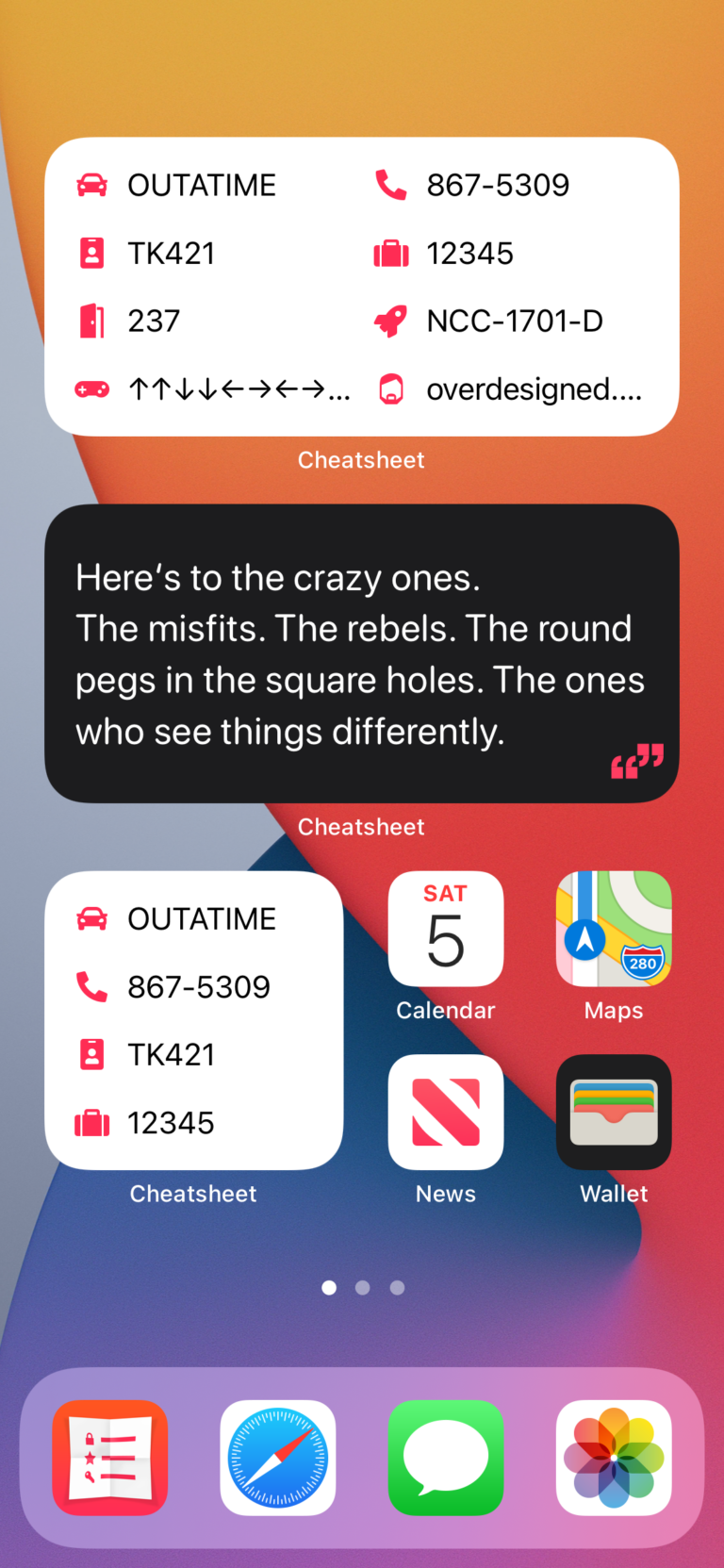 The classic app: Cheatsheet - TapSmart
