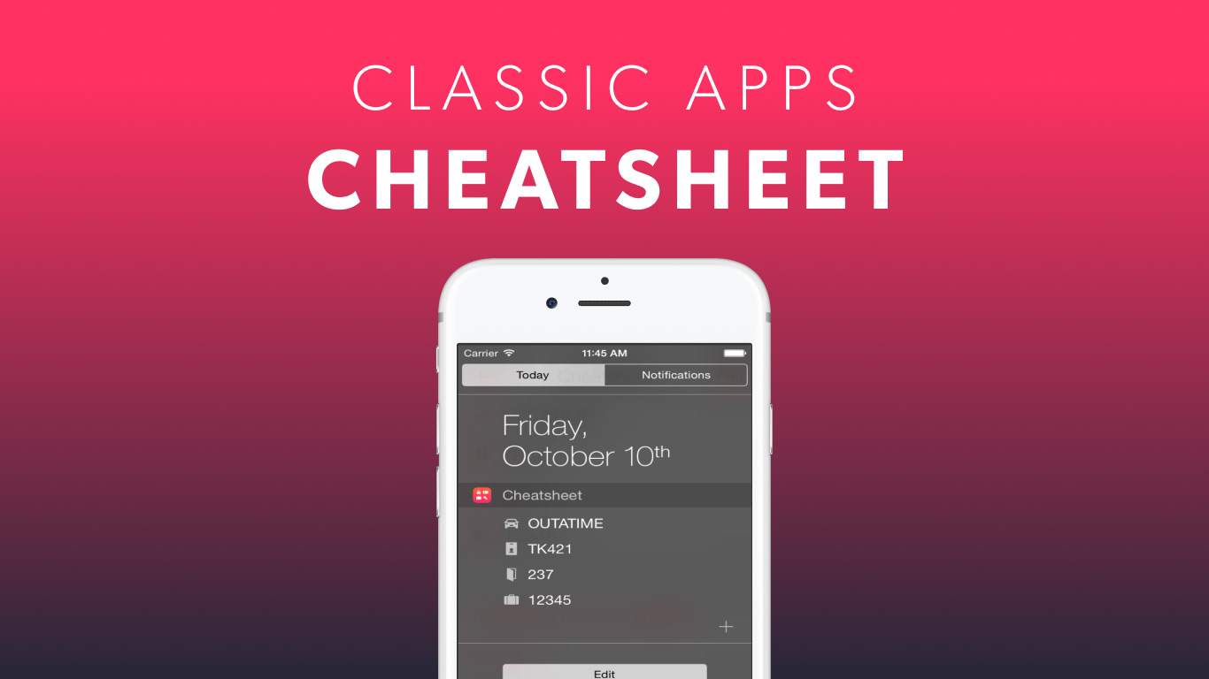 The classic app: Cheatsheet - TapSmart
