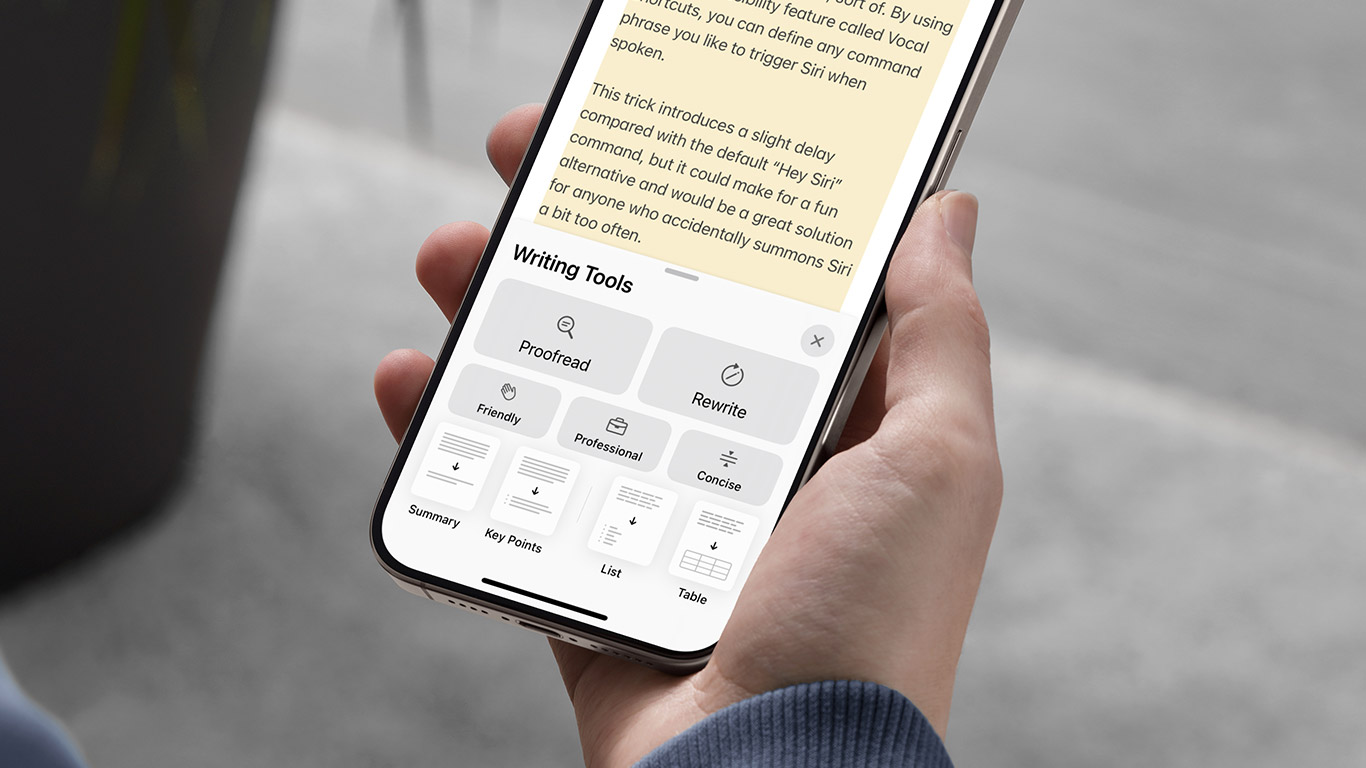Writing Tools can proofread, rewrite, and summarize any block of text ...